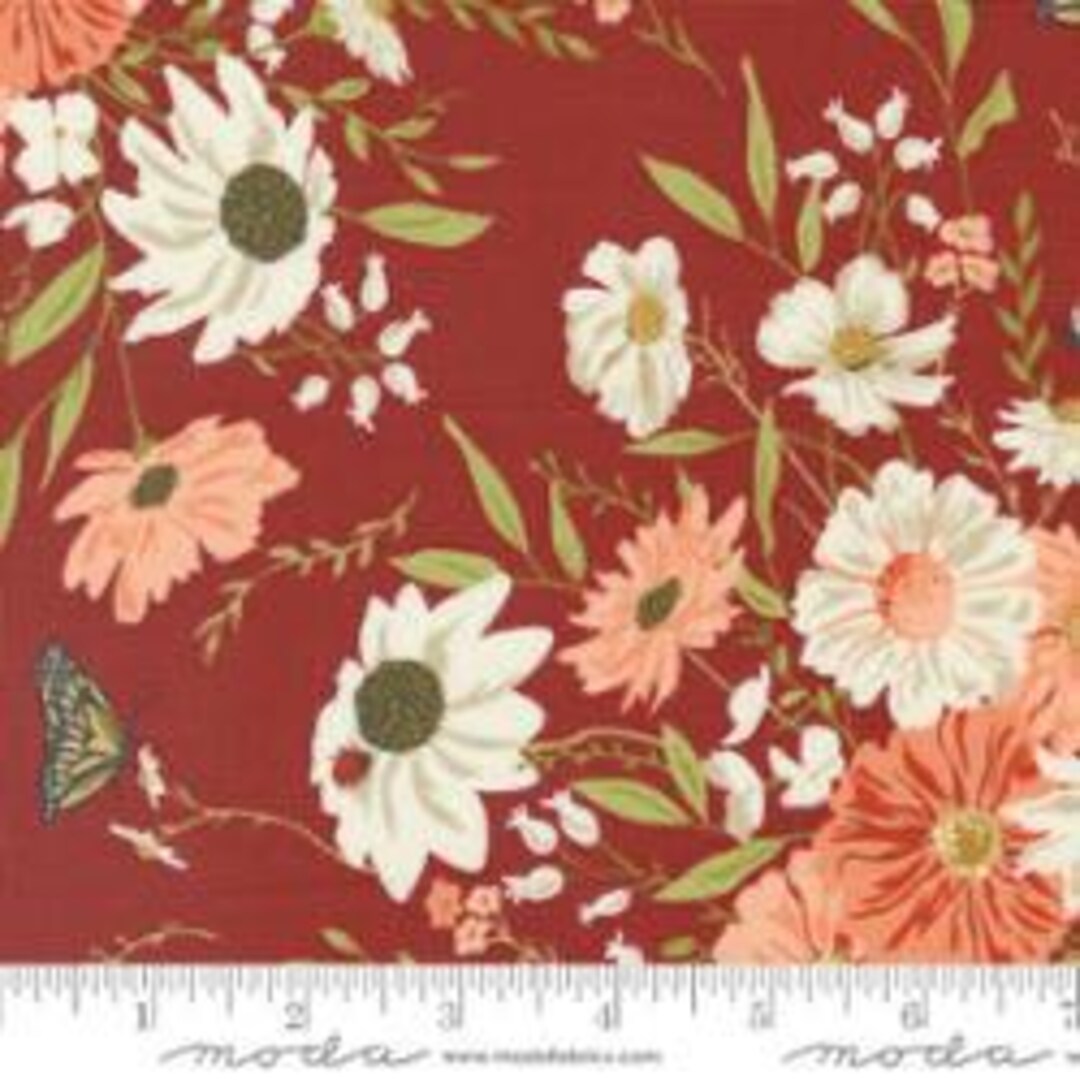 Farmstead Fabric - 20900 23 - Moda - by the Yard - Flowers - Etsy