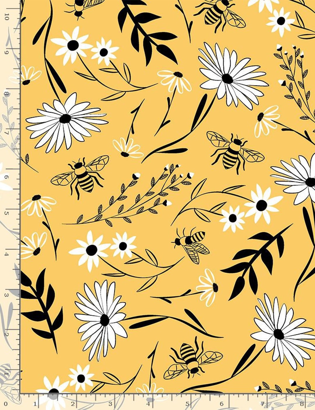 Honey Bee Florals Save the Bees Fabric - C8125 - Timeless Treasures ...