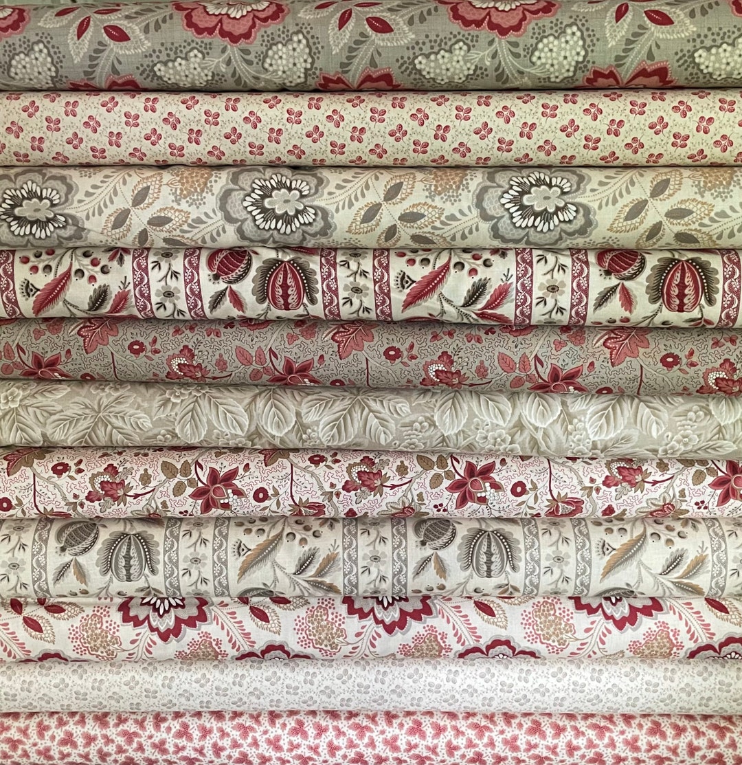 Cream Gray Chateau De Chantilly Fabric Group - French General - Moda ...