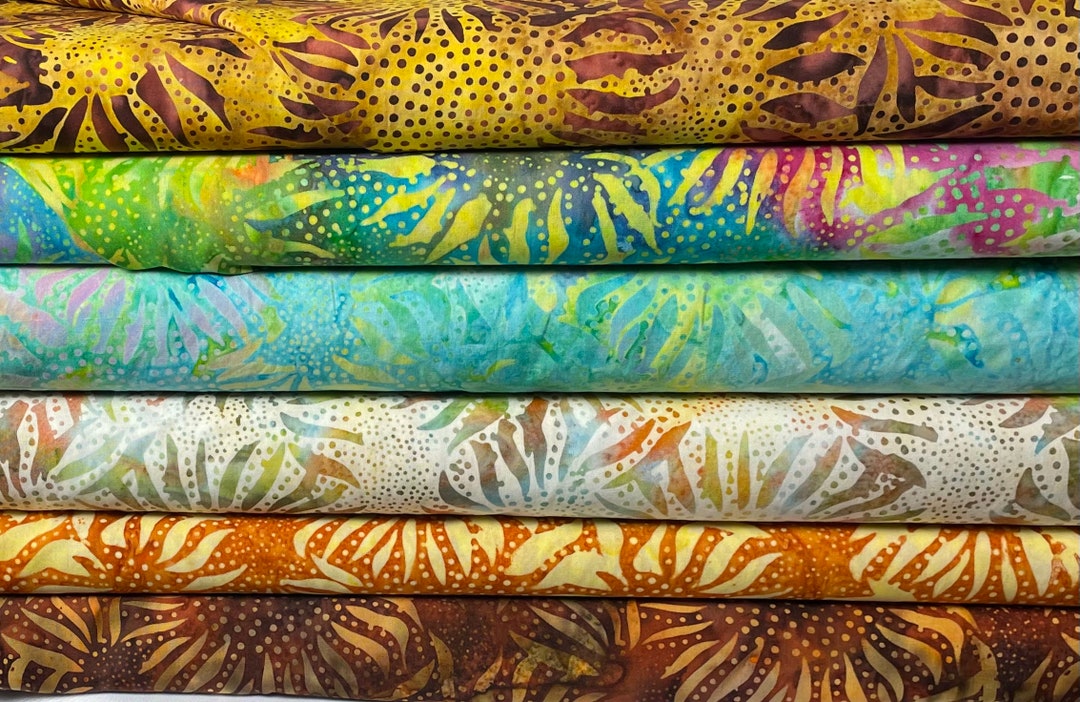 Sunflower Batik Half Yard Fabric Bundle Hoffman Fabrics - Etsy