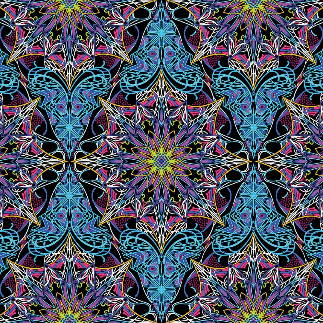 Blue Needle Stars Fabric - 13471B-55 - Paula Nadelstern - Benartex - by ...