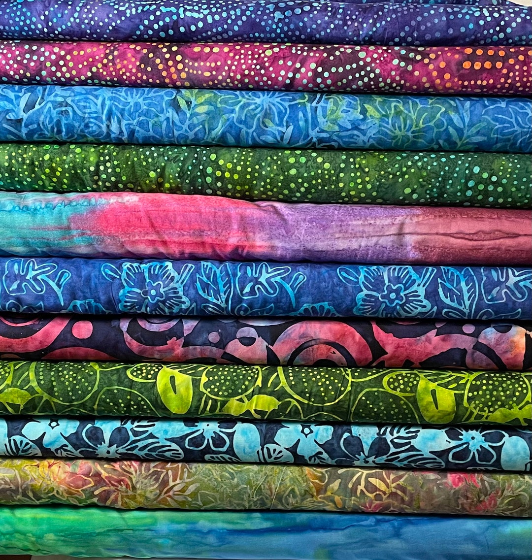 Blue Green Aloha Batik Half Yard Fabric Bundle Moda - Etsy