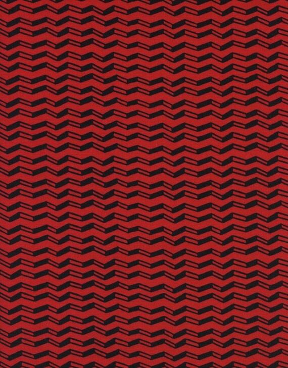 Red Black Chevron Fabric 30 X 44 Timeless - Etsy