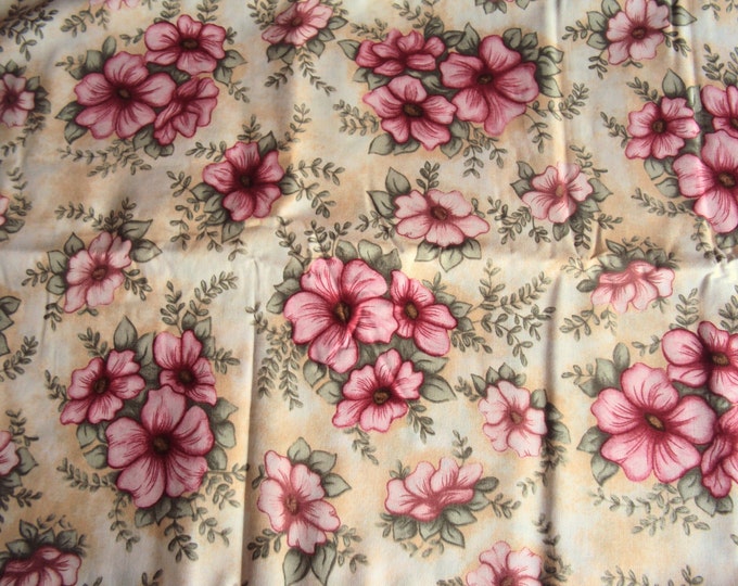 Cream Vintage Rose Fabric - Nancy Odom - P and B Textiles - Etsy