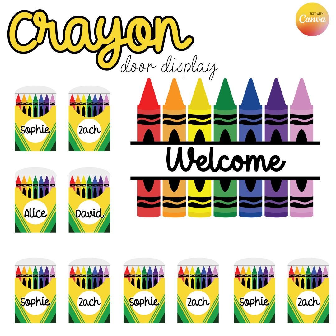 Crayon Welcome to Our Classroom Door Display Crayon Packets - Etsy