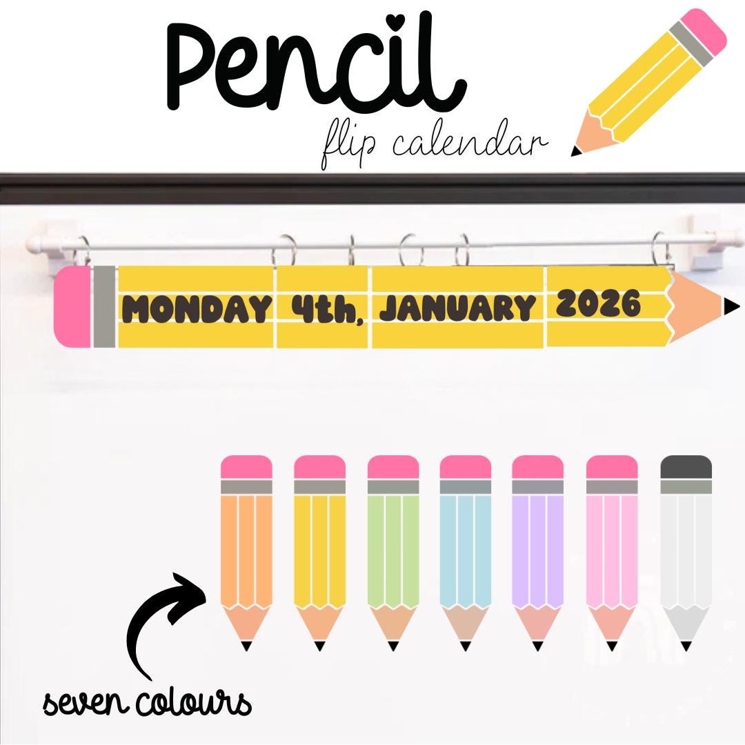Pencil Flip Calendar Multiple Colours - Etsy