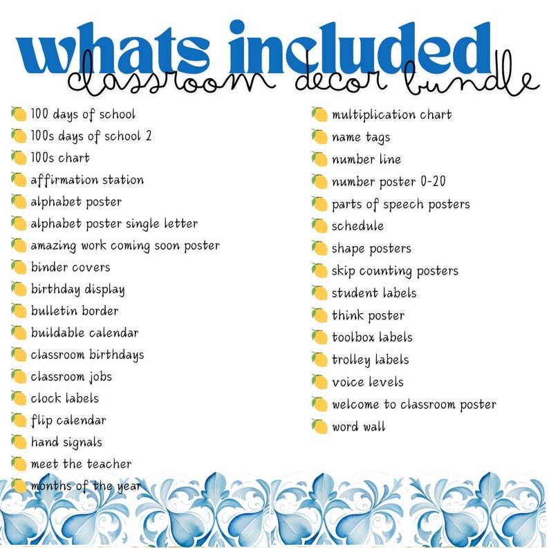 Mediterranean Theme Classroom Decor Bundle Blue Teacher Mediterranean ...