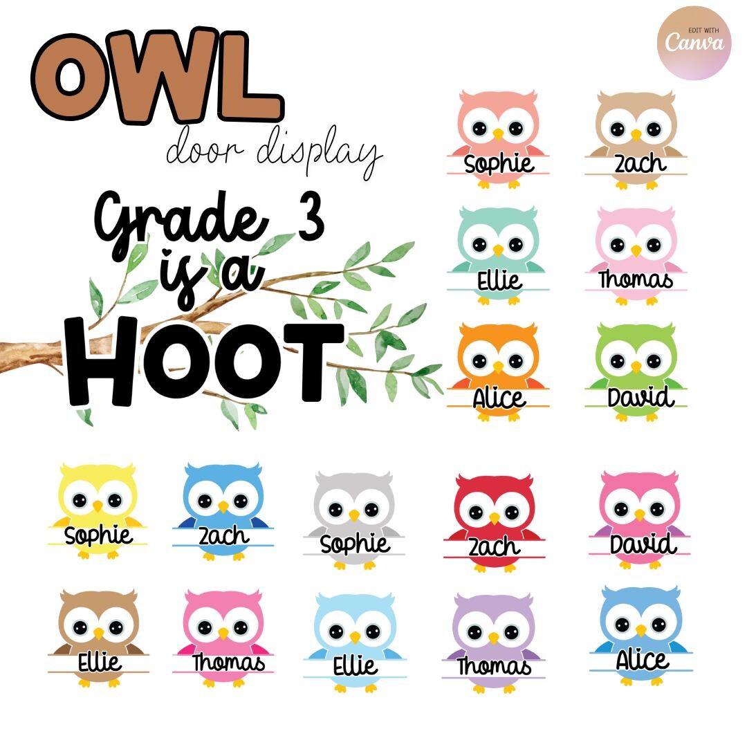 Owl Welcome to Our Classroom Door Display Cute Floral Animal Bird - Etsy