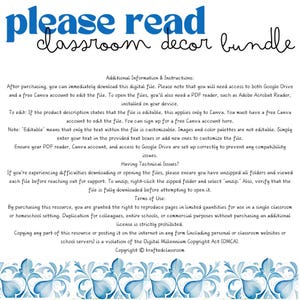 Mediterranean Theme Classroom Decor Bundle Blue Teacher Mediterranean ...