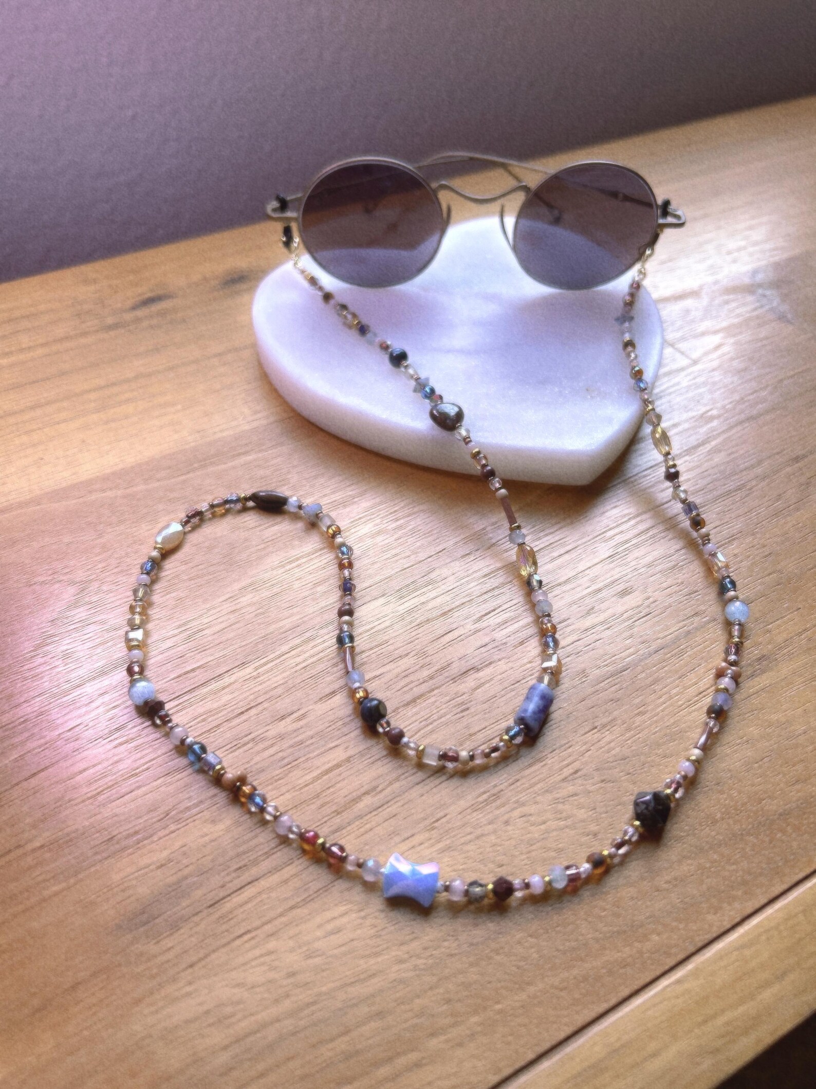Original Handmade Beaded Glasses Chain,colorful Eyeglass or Earbud ...