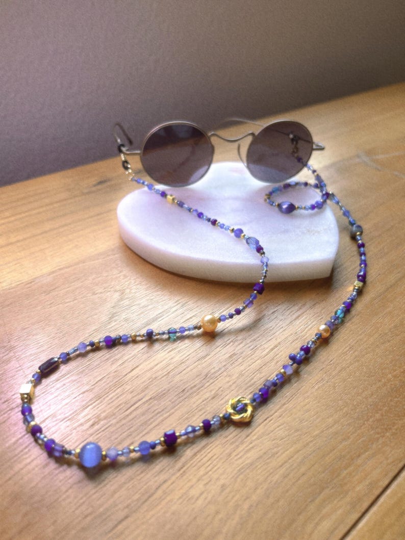 Original Handmade Beaded Glasses Chain,colorful Eyeglass or Earbud ...