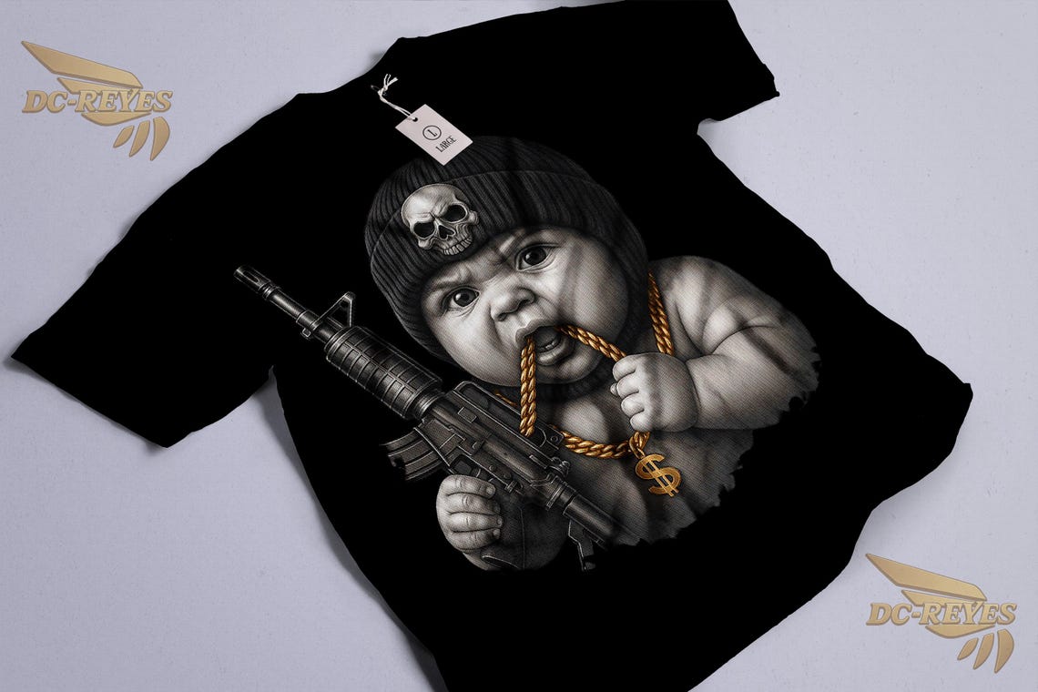 Mini Gangsta Pack – 4 PNG Halftone Designs for DTF T-shirts | Street ...