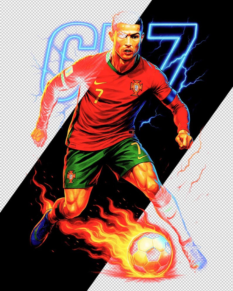 CR7 PNG | Cristiano Ronaldo Digital Download | 300 DPI Halftone for ...