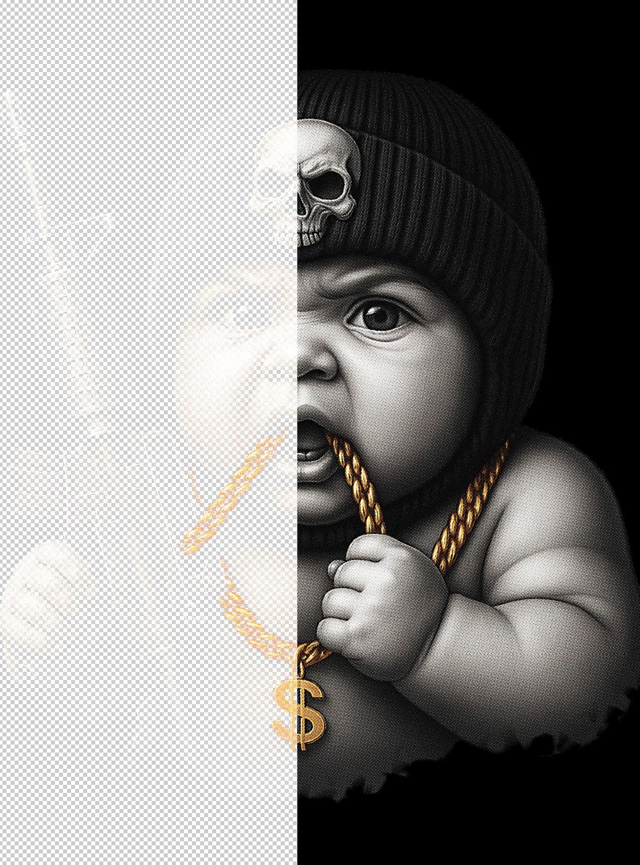 Mini Gangsta Pack – 4 PNG Halftone Designs for DTF T-shirts | Street ...