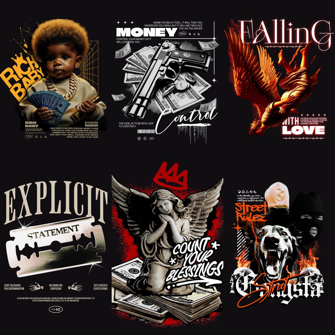 Streetwear Money PNG Mega-bundle | 300 Cash Designs 300 DPI | Urban ...