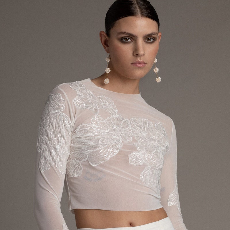 Floral Mesh Top - Etsy