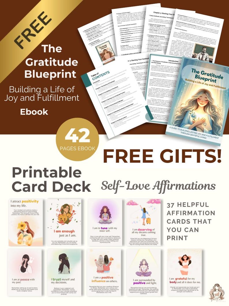 Digital Gratitude Journal, Printable Planner With Prompts, Questions ...