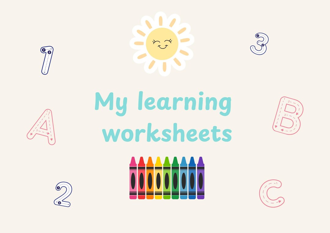 My Learning Worksheets Age 3-5 - Etsy