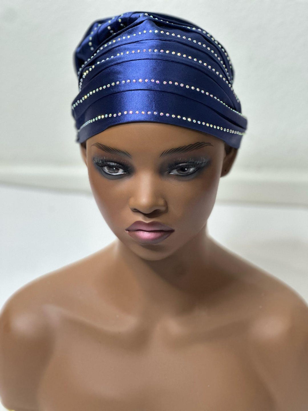 Embellished Stone Turban: Elegant Layered African Headwrap - Etsy