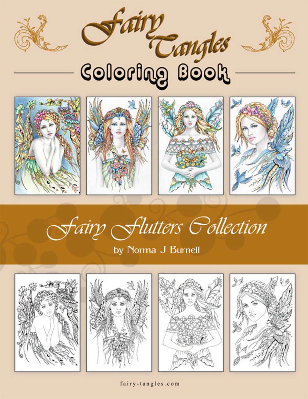 Fairy Tangles Printable Coloring Book Fairy Flutters Collection by ...