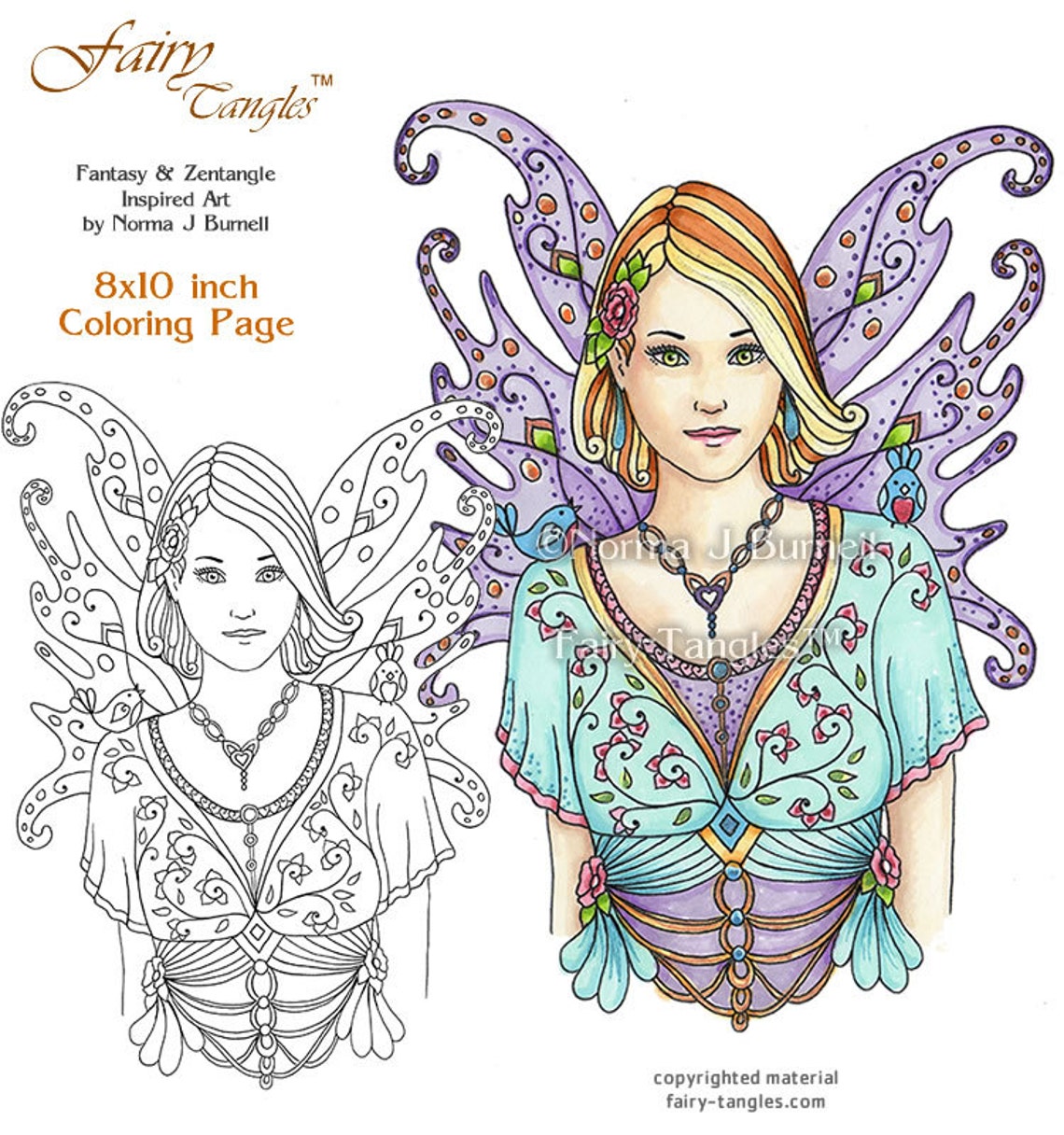 Fay Fairy Printable Coloring Book Sheets & Pages by Norma J - Etsy