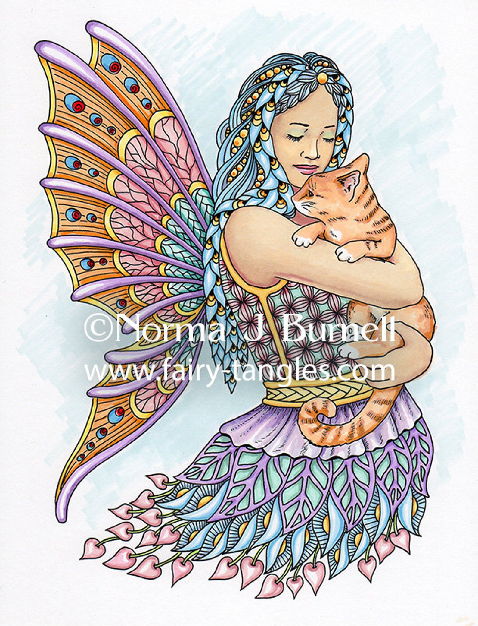 Amber & Apricot Fairy Tangles Printable Coloring Book Pages and Sheets ...