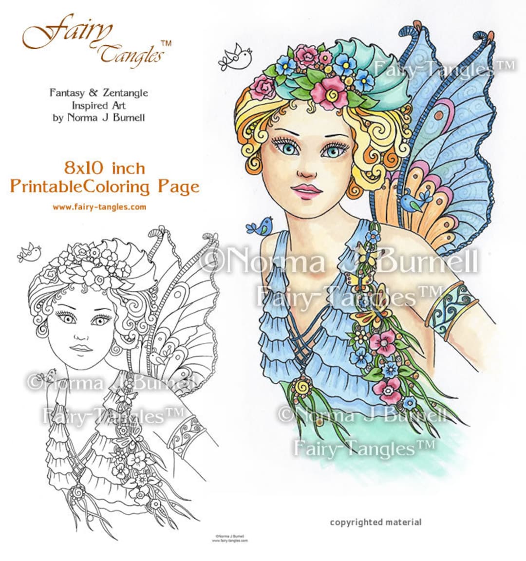 Fairy Fay Song Fairy Printable Coloring Book Pages & Sheets by Norma J ...