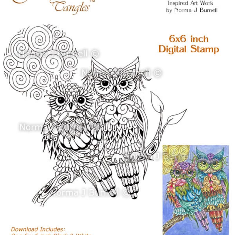 Zentangle Owl - Etsy