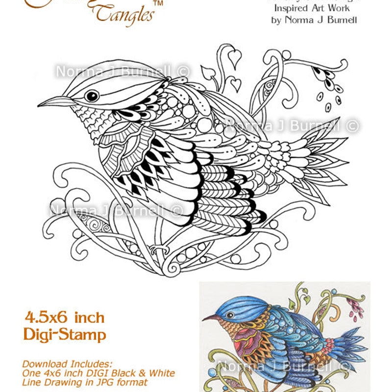 Zentangle Bird - Etsy