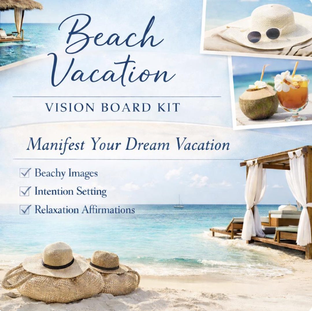 Beach Vacation Vision Board Kit | Coastal Vision Board | Relaxation ...