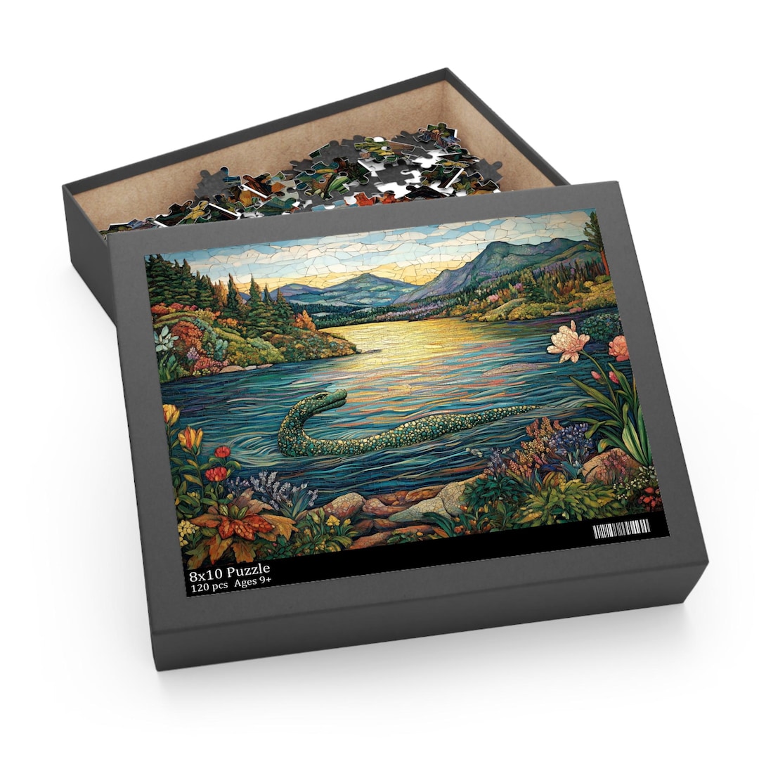 Loch Ness Monster Jigsaw Puzzle: Colorful Lake Mosaic Art - Etsy