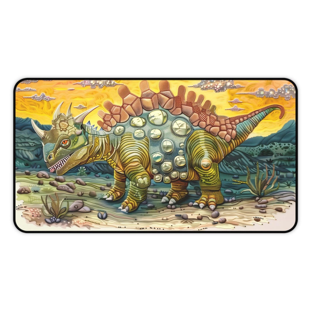 Custom Gaming Desk Mat & Mousepad - Armored Majesty: Ankylosaurus ...