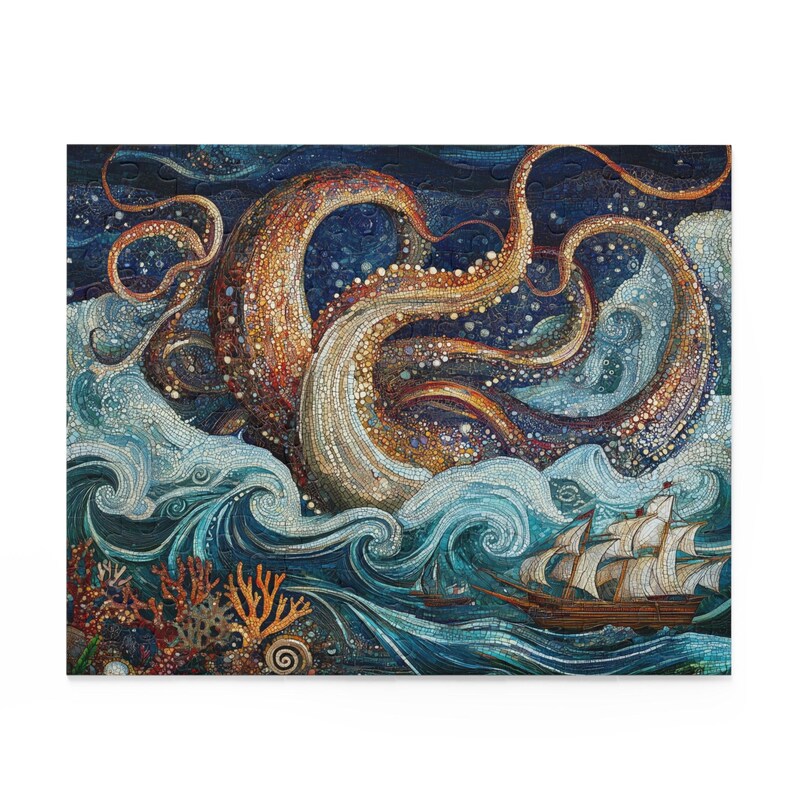 Kraken's Wrath in Mosaic Splendor Jigsaw Puzzle 120, 252, 500-piece ...
