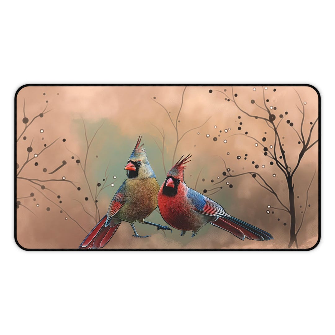 Custom Gaming Desk Mat & Mousepad - Cardinal Companions: Aesthetic ...