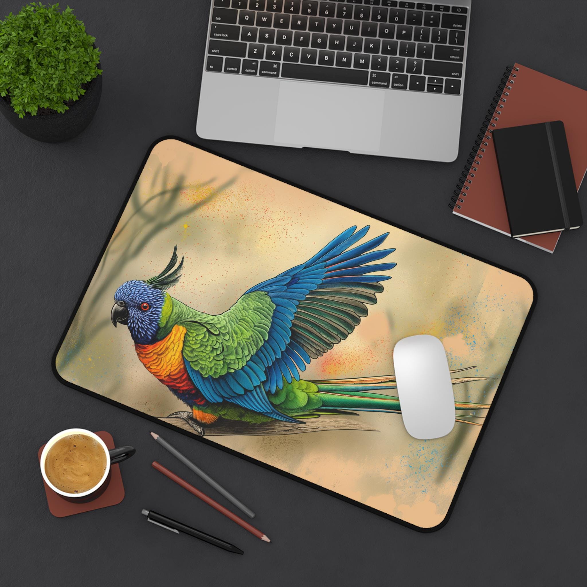 Custom Gaming Desk Mat & Mousepad - Lorikeet Rainbow Radiance ...