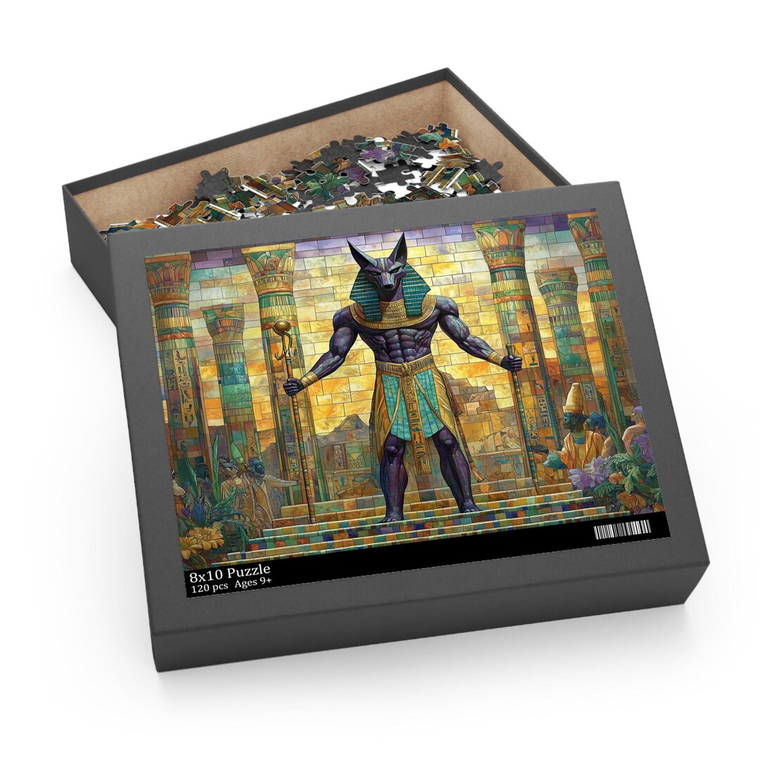 Guardian of the Pharaohs: Anubis Stands Watch - Custom Jigsaw Puzzle ...