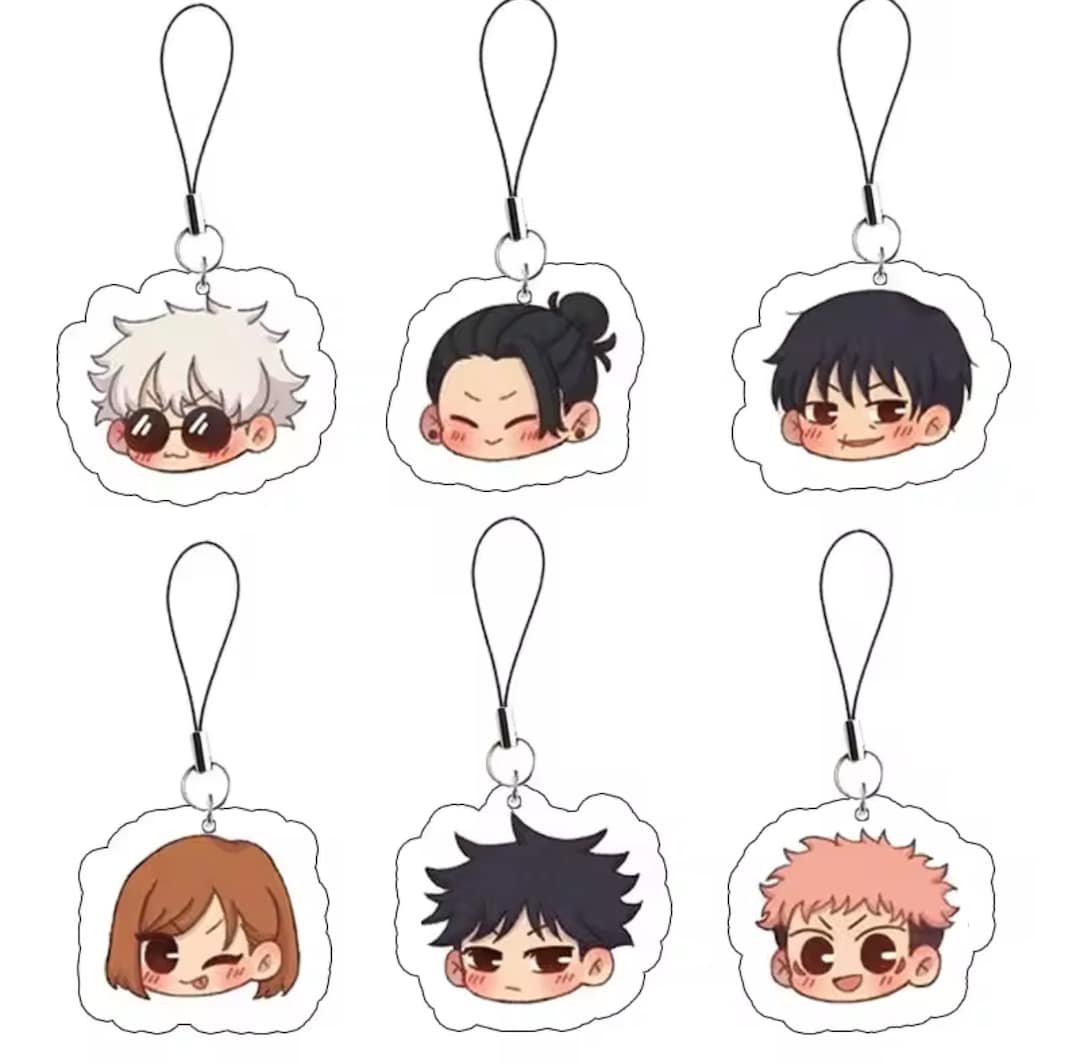 JJK Phone Charm Jujutsu Kaisen Key Chain Cute Anime Charm for Mobile ...
