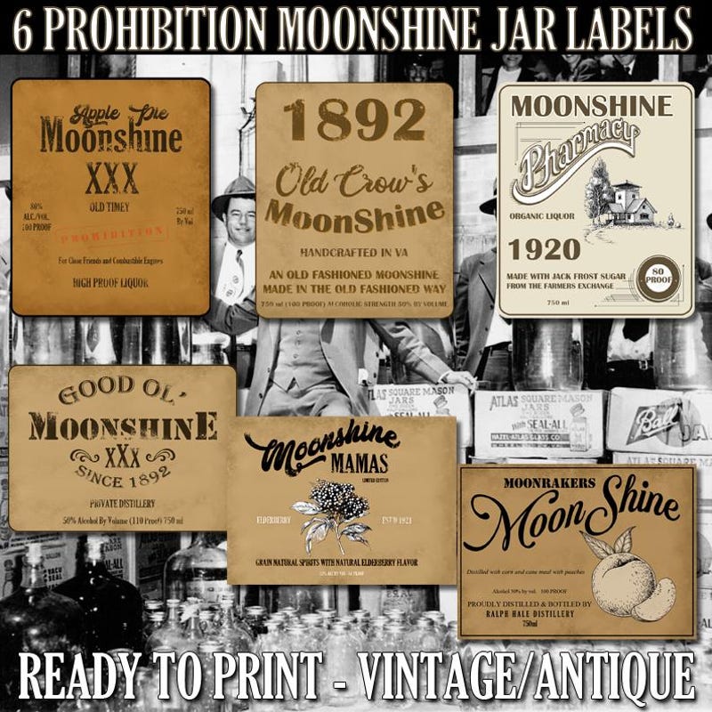 Moonshine Label - Etsy
