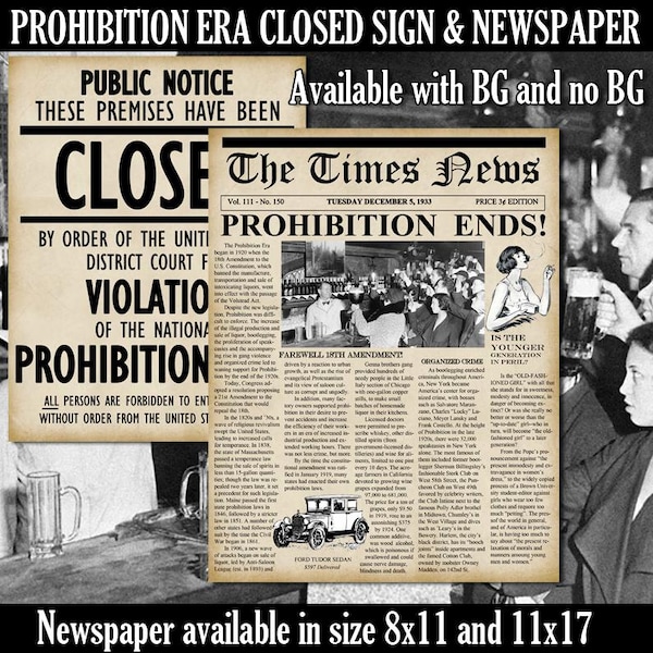Prohibition Era Sign - Etsy