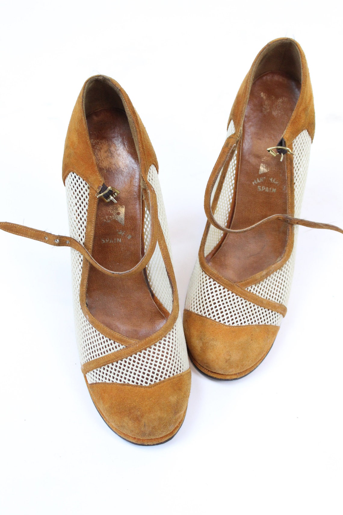 1960's Spectator Pumps Suede and Mesh Mary Jane Size - Etsy