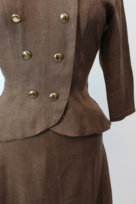 1940s SUMMER LINEN SUIT jacket and skirt xs | new spr… - Gem