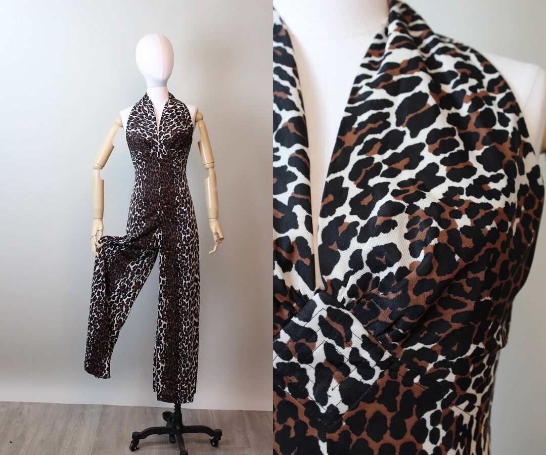 1960s LEOPARD Print Jumpsuit Small | New Spring Summer - Etsy
