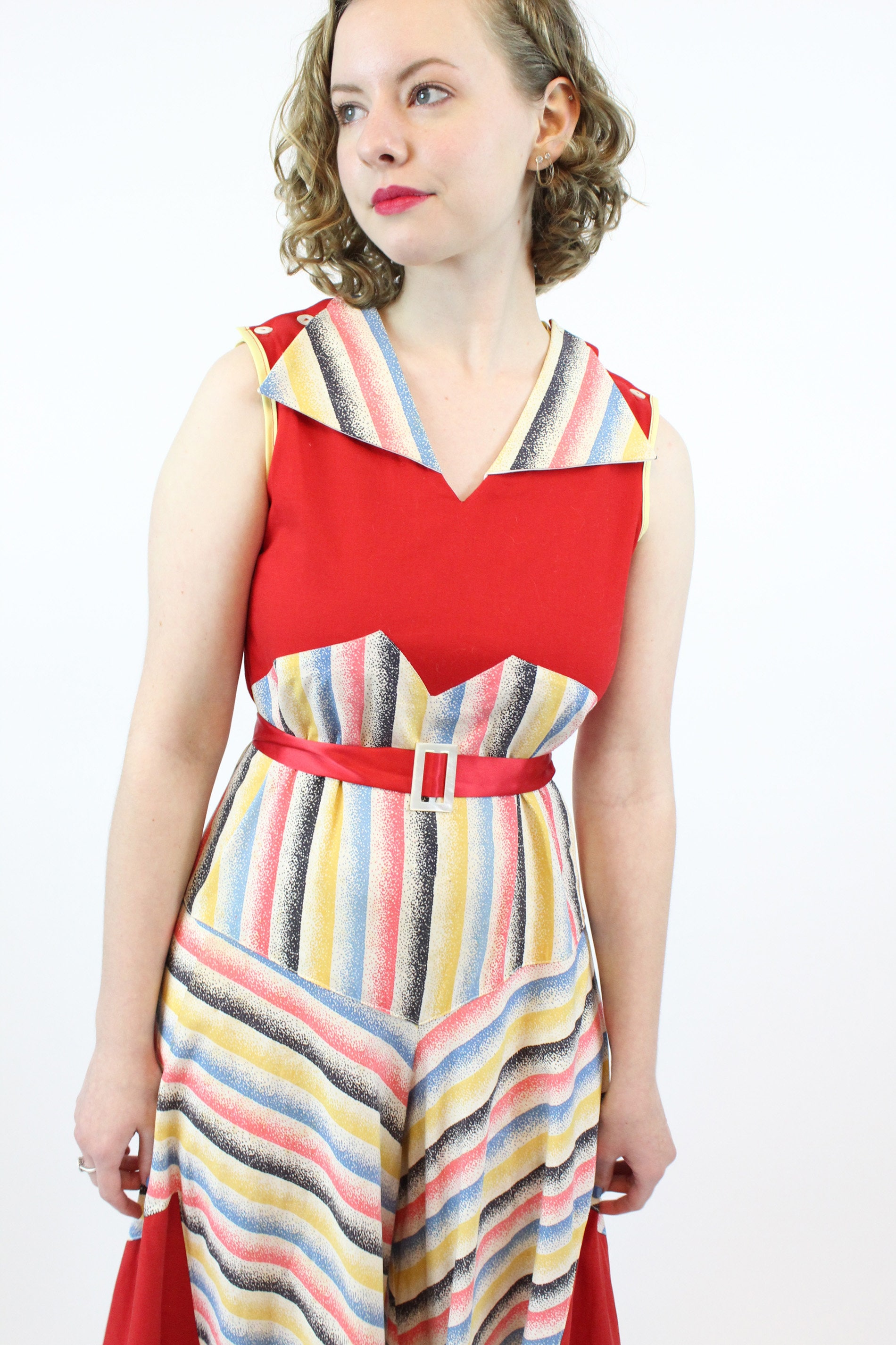 1930s Beach Pajamas Jumpsuit Xs Small | Vintage Beach Pyjamas Cotton ...
