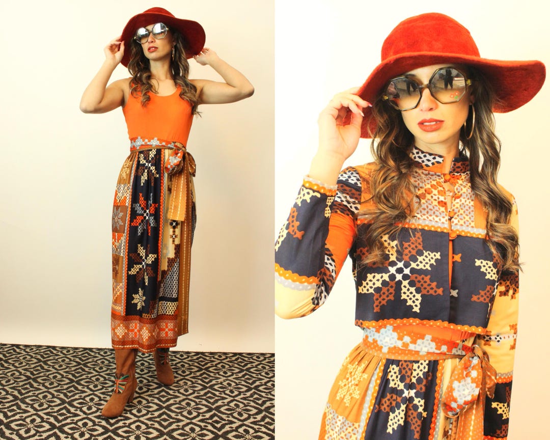 1960s RODRIGUES Mod Maxi Dress and JACKET Xs | New Fall Winter - Etsy