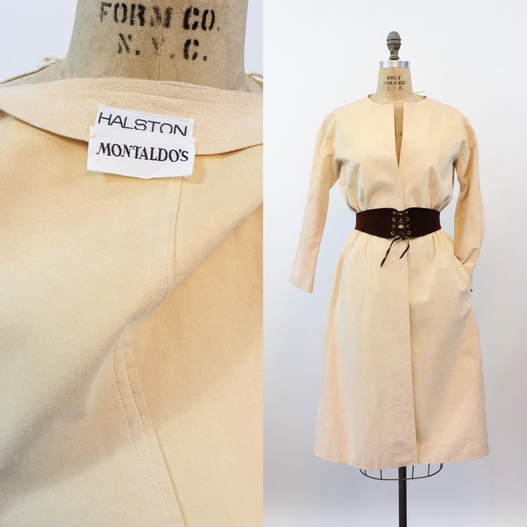 1970s HALSTON Wrap Dress Ultrasuede Small Medium | New Fall Winter - Etsy