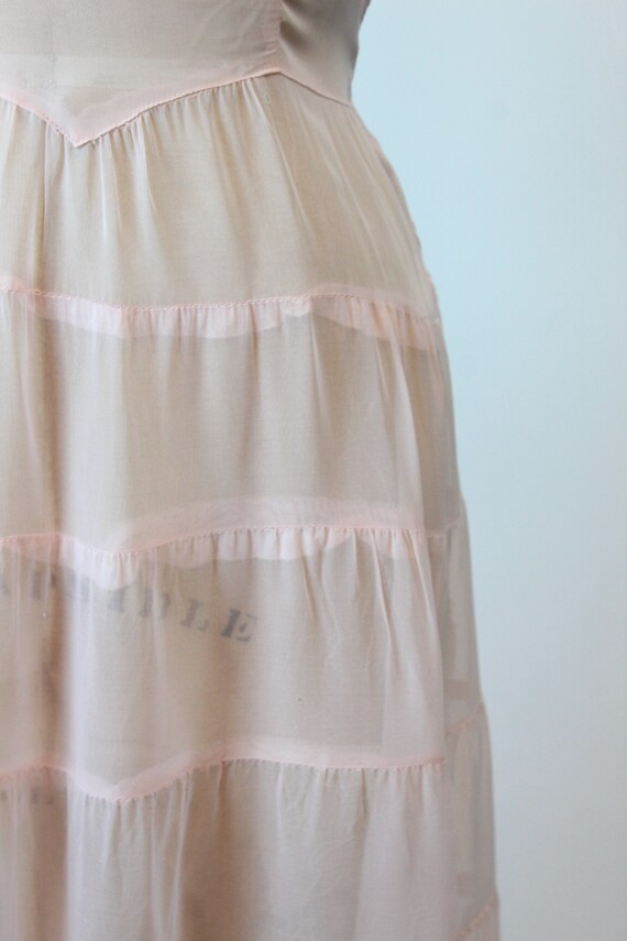 1940s PALE PINK puff sleeves dress gown small medium … - Gem