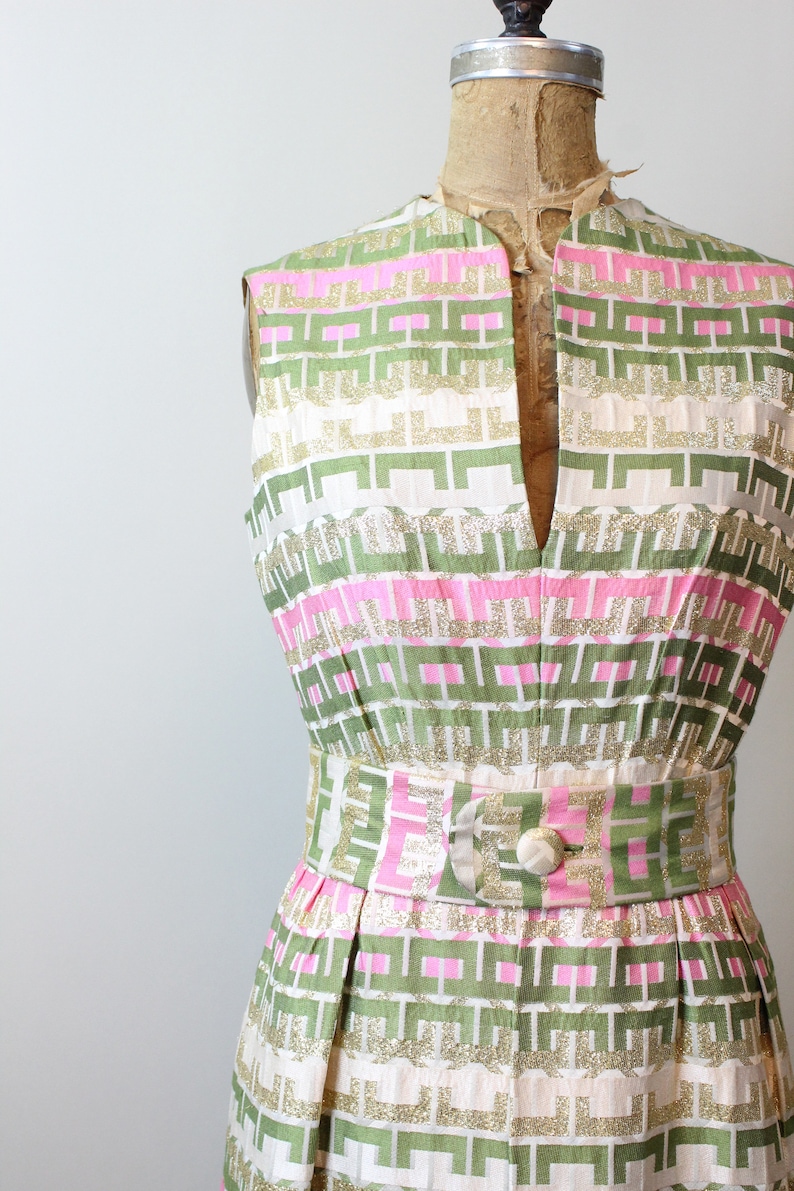 1960s LORD & TAYLOR Mod Gold Lurex Dress Small | New Spring Summer ...