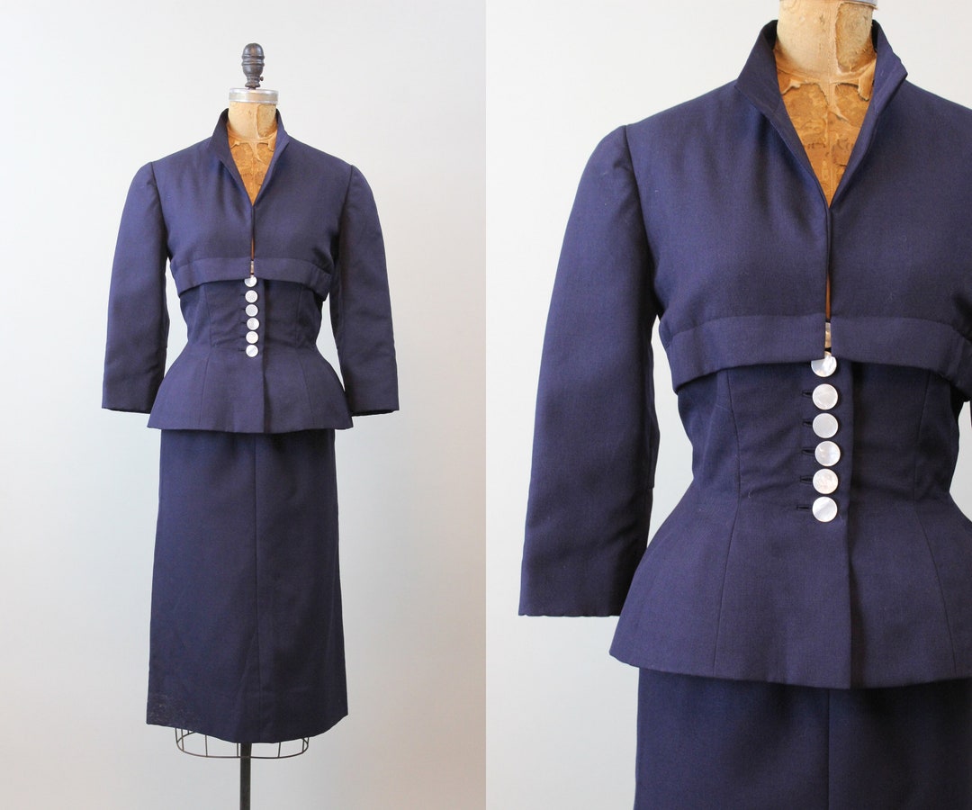 1940s BEN REIG Navy Gabardine Suit Xs Small | New Fall Winter - Etsy