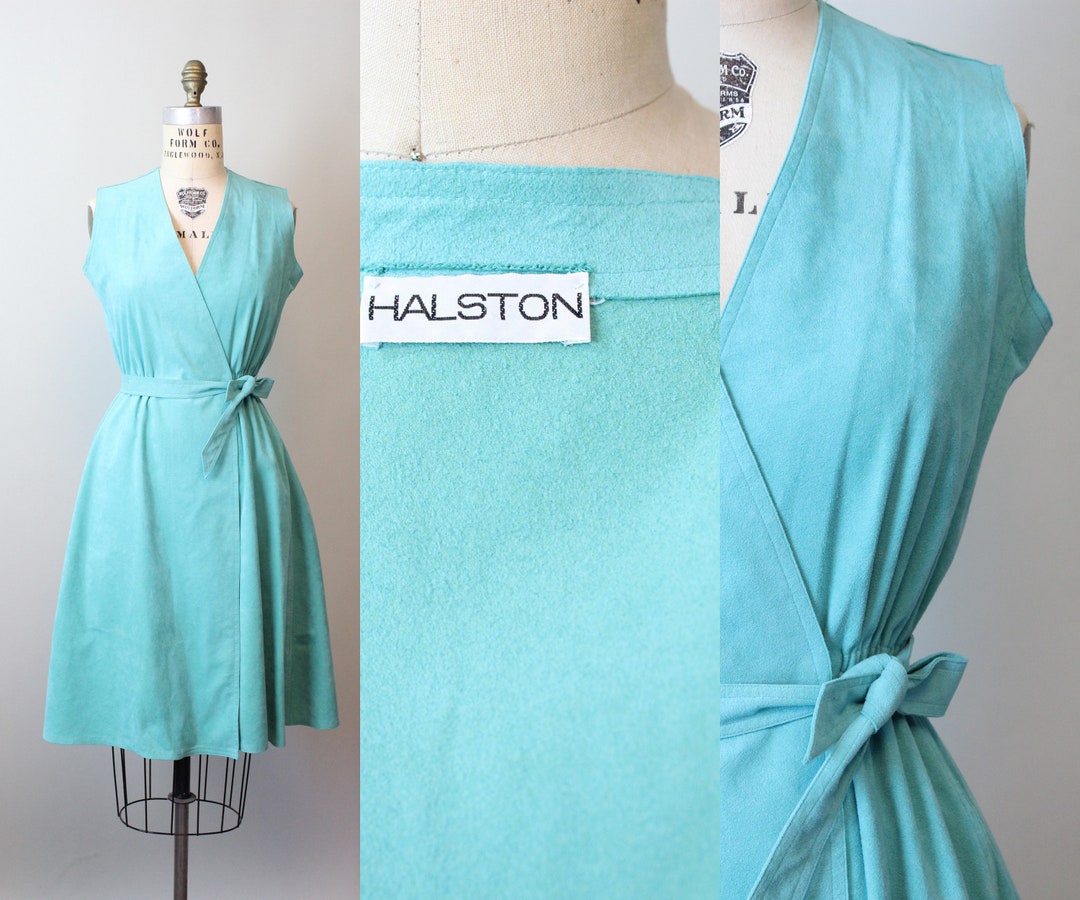 1970s 1975 HALSTON ULTRASUEDE Wrap Dress Small Medium | New Spring ...