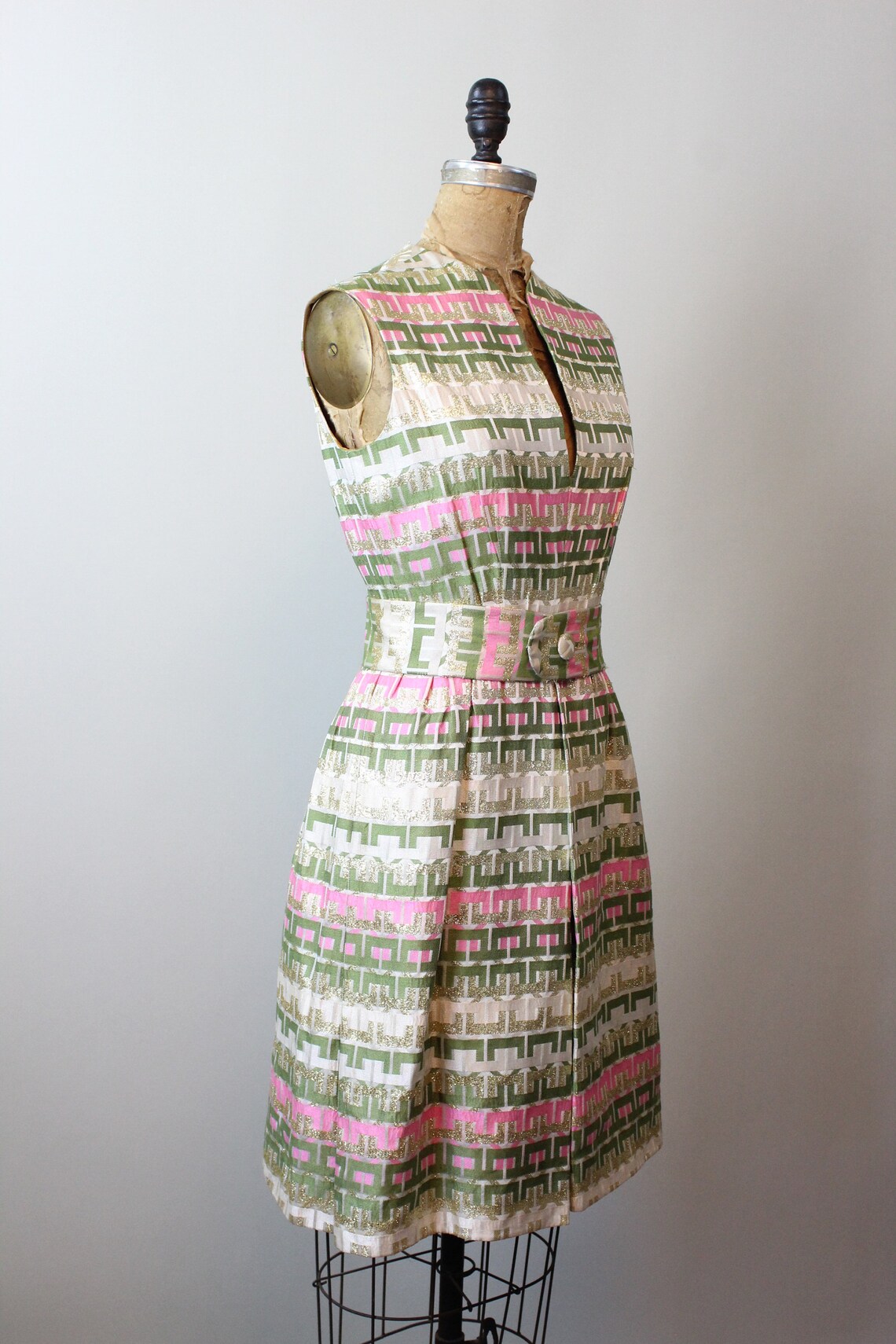 1960s LORD & TAYLOR Mod Gold Lurex Dress Small | New Spring Summer ...